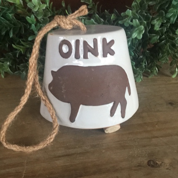 Accents | Rustic Farmhouse Ceramic Pig Cow Bell Country | Poshmark